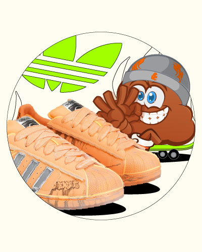 Hellstar Adidas Superstar Hazy Orange Blazes 2026 With Graffiti